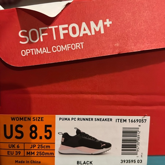 Puma | Shoes | Puma Pc Runner Sneaker Black Softfoam | Poshmark